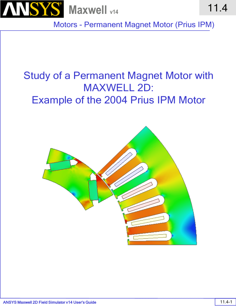 Prius IPM Motor Simulation with ANSYS Maxwell 2D