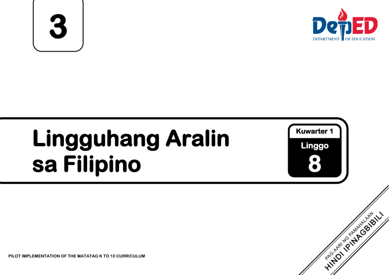 Filipino 3 Lesson Plan: Sight Words & Informative Texts