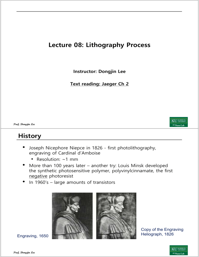 Lithography Process: IC & MEMS Fabrication