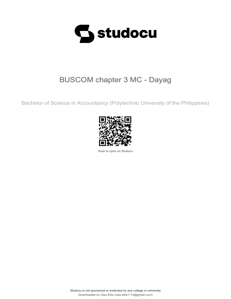 BUSCOM Chapter 3 Solutions - Accounting Problems
