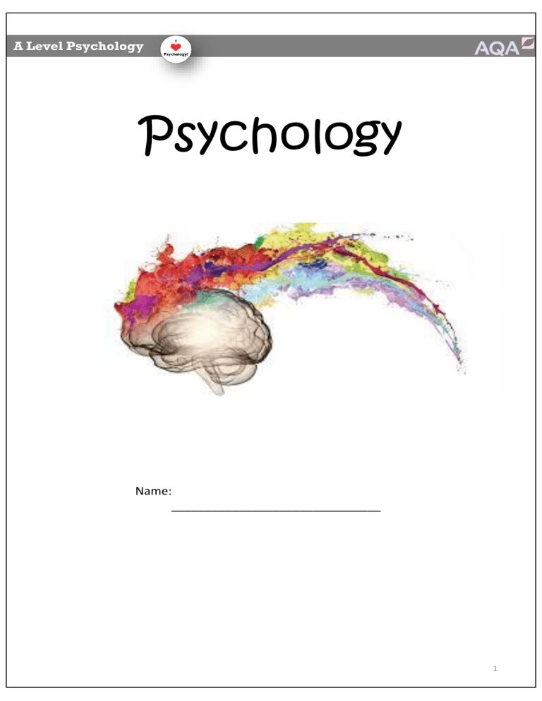 A Level Psychology Resource Pack: Approaches & Research
