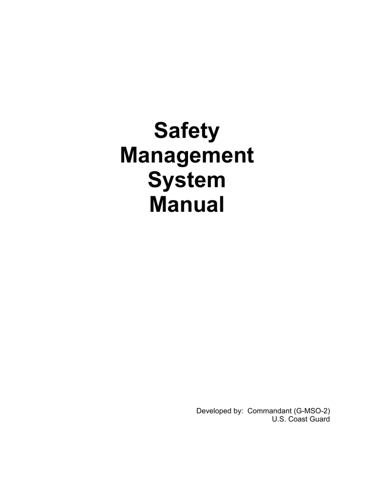 Safety Management System Manual - US Coast Guard