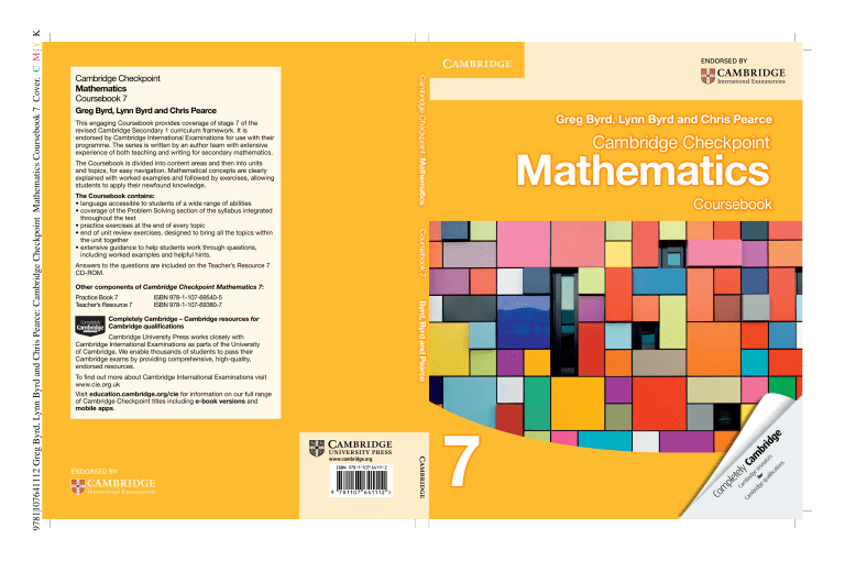 Cambridge Checkpoint Mathematics Coursebook 7