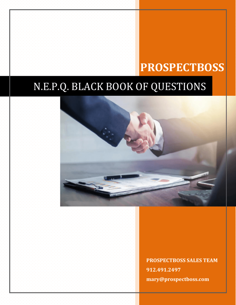 NEPQ Sales Questions: ProspectBoss Training Guide