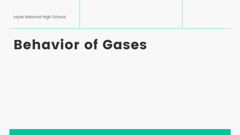 Behavior of Gases: Gas Laws & Ideal Gas Equation