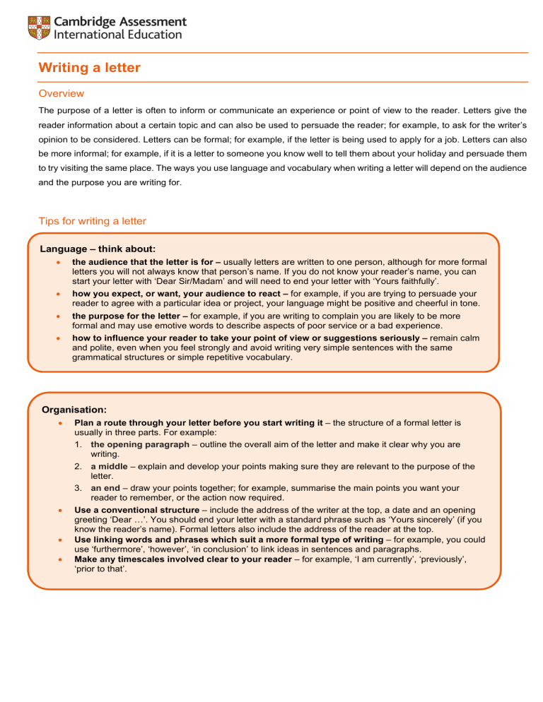 Letter Writing Guide: Tips, Structure & Examples