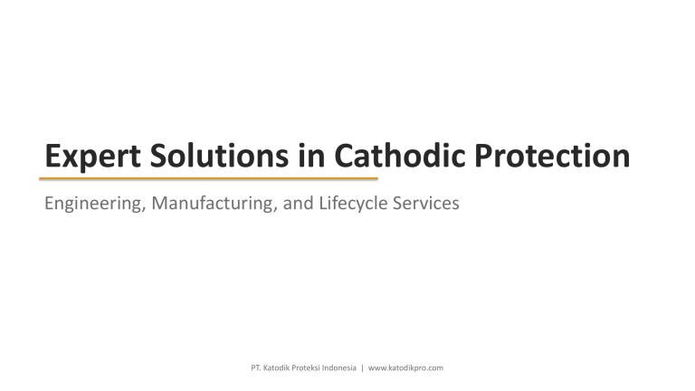 Cathodic Protection Solutions: Engineering & Lifecycle Services