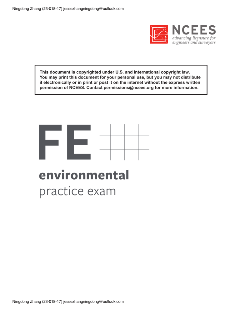 FE Environmental Practice Exam - NCEES