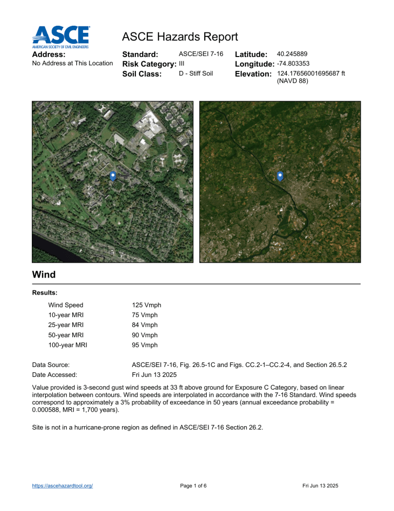 ASCE Hazards Report: Wind, Seismic, Ice, & Flood Data