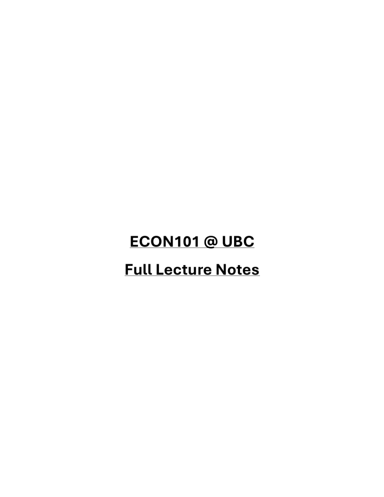 Econ101 Ubc Lecture Notes Chapters 1 7 11 13 16
