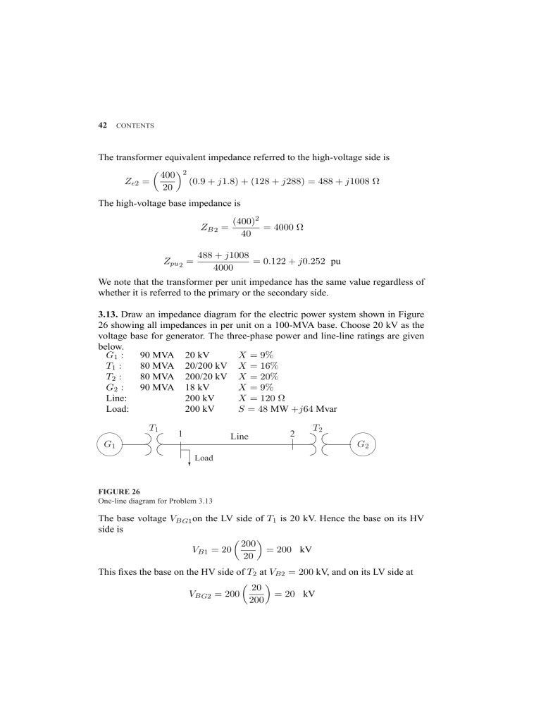 Power System Impedance Diagram Exercises