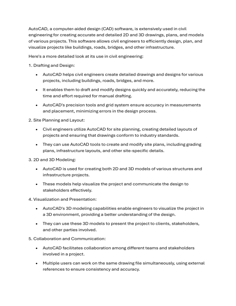 AutoCAD in Civil Engineering: Uses and Benefits