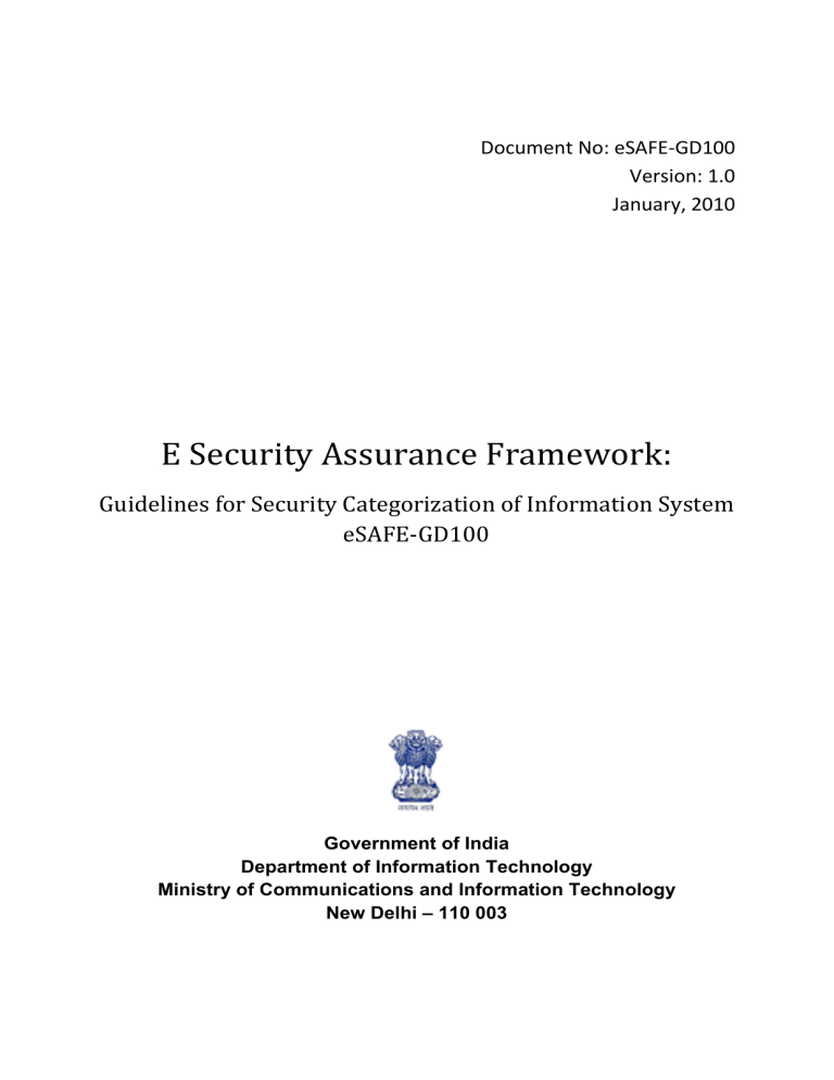 Security Categorization Guidelines for Information Systems