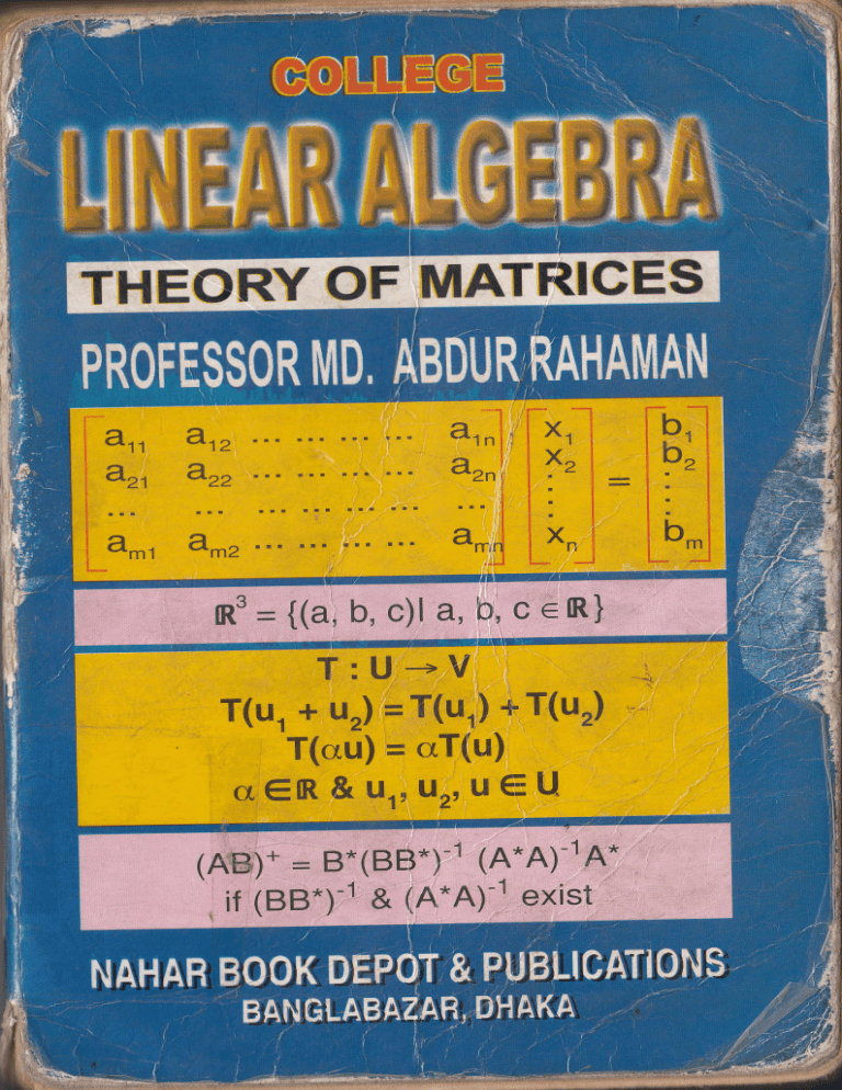 College Linear Algebra Textbook: Matrices & Equations