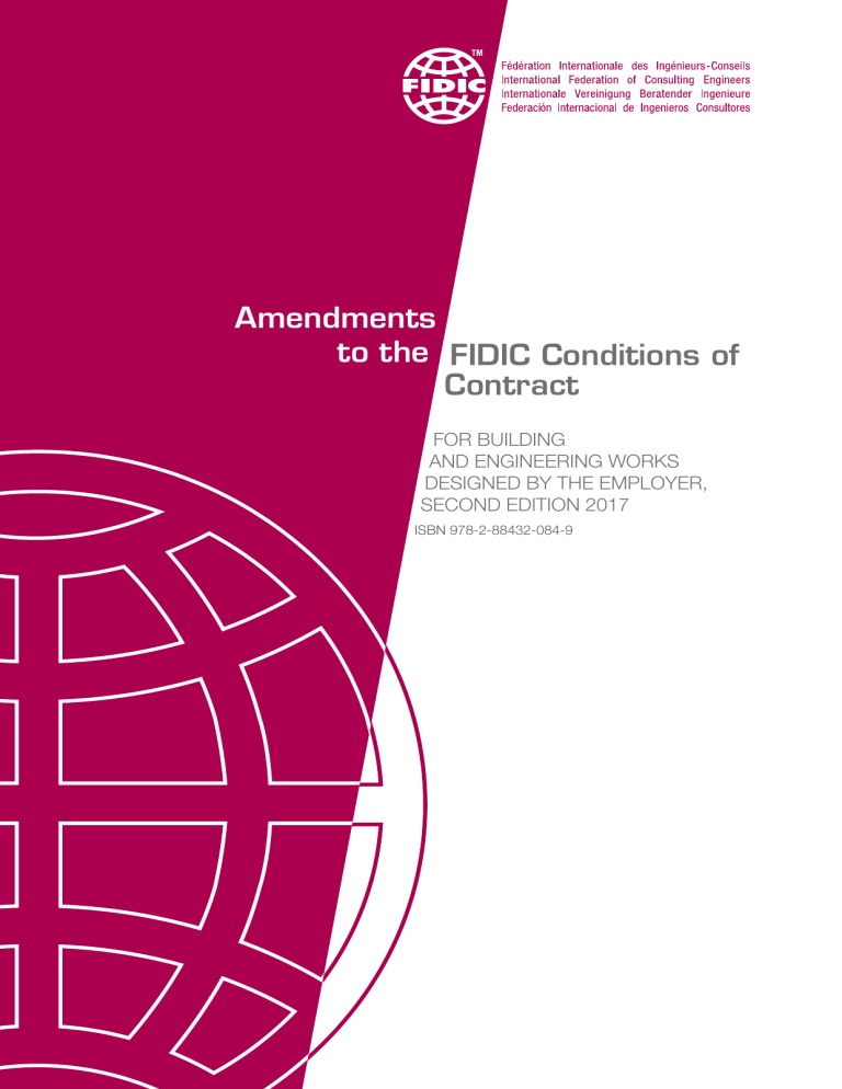 FIDIC Contract Amendments: 2nd Edition (2017)