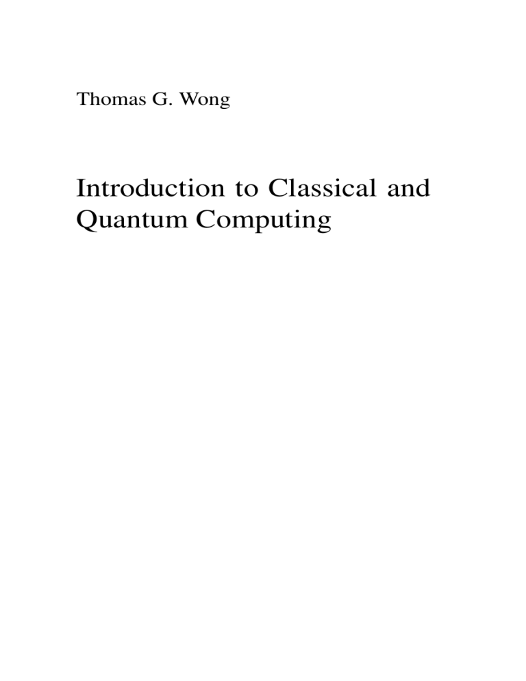 Classical and Quantum Computing Textbook