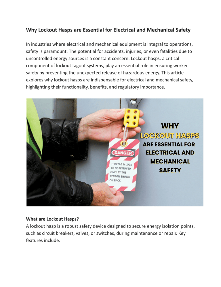Lockout Hasps: Electrical & Mechanical Safety | LOTO Guide