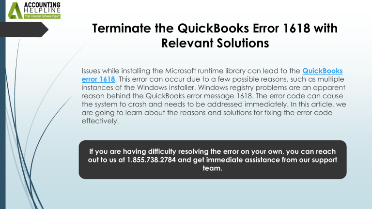 Fix QuickBooks Error 1618: Solutions & Troubleshooting