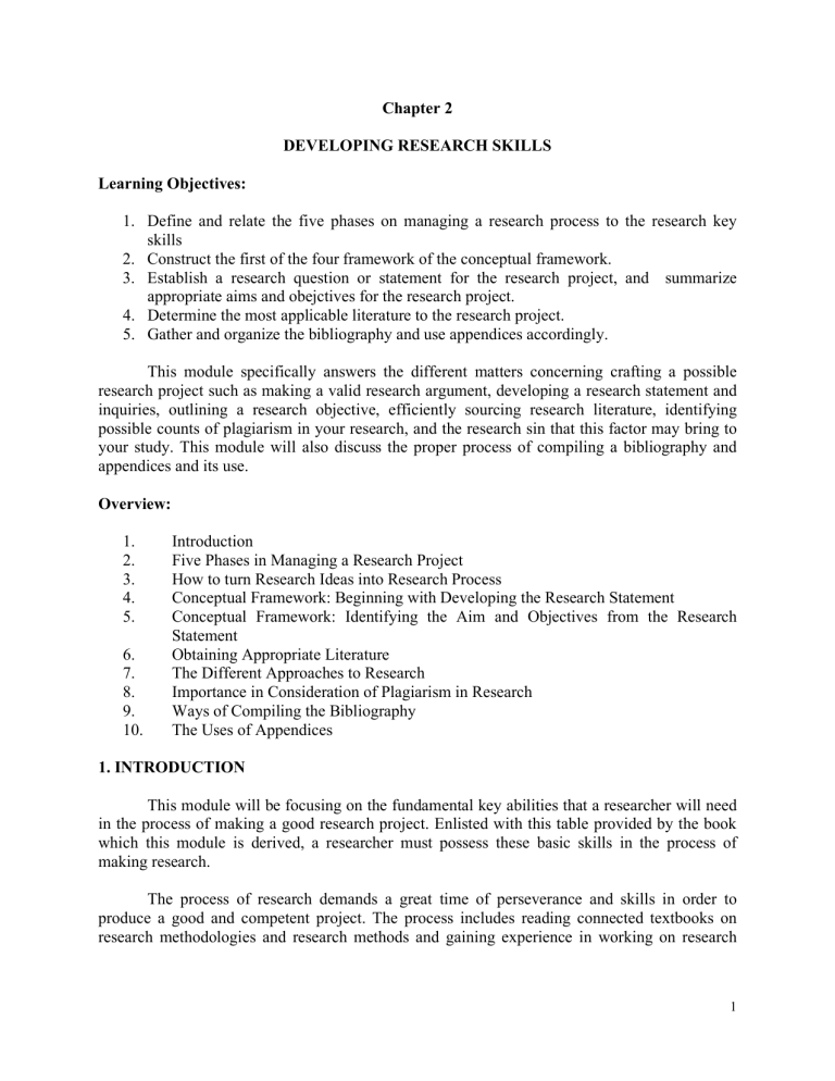 Developing Research Skills: A Module Chapter