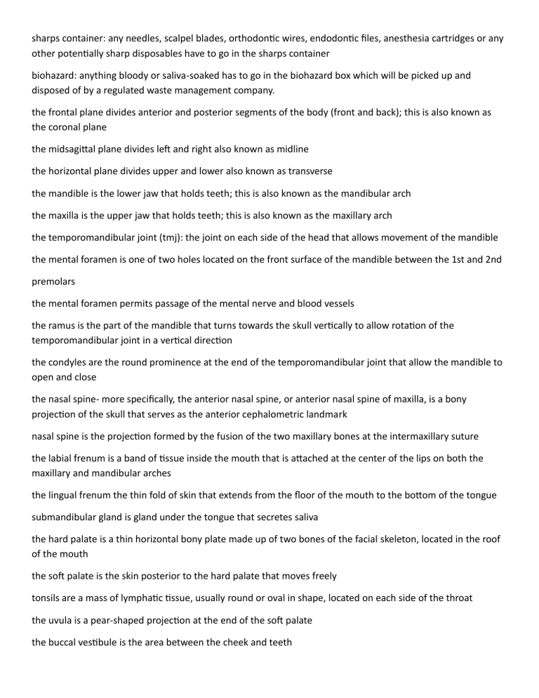 Dental Terminology & Procedures Reference Guide