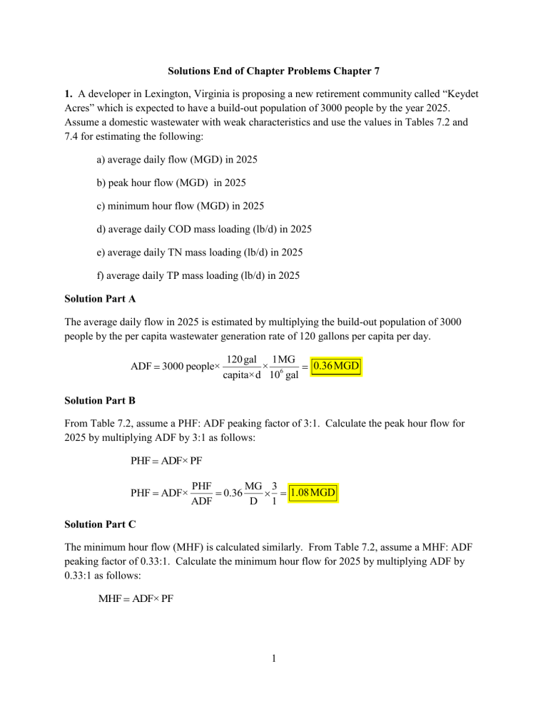 Wastewater Treatment Solutions: Flow & Loading Calculations
