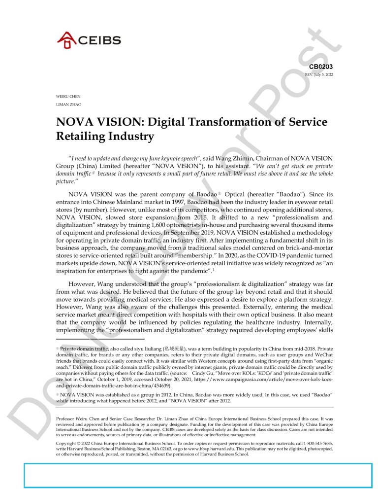 NOVA VISION: Digital Transformation in Retail