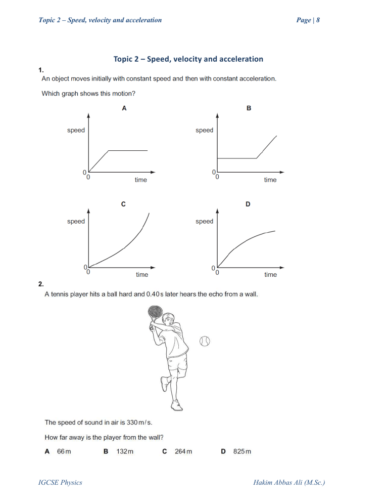 IGCSE Physics: Speed, Velocity, Acceleration & Static Electricity