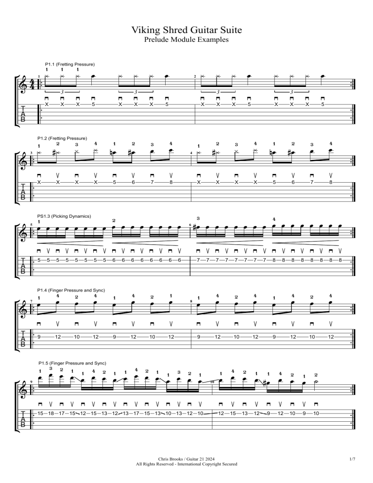 Viking Shred Guitar Suite: Guitar Exercises