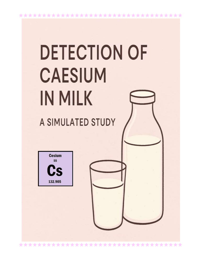 Caesium Detection in Milk: Chemistry Project