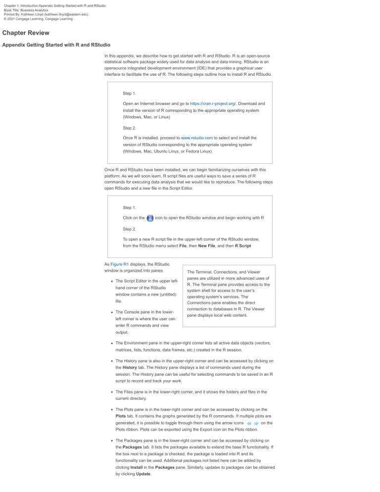 Getting Started with R & RStudio: A Business Analytics Guide