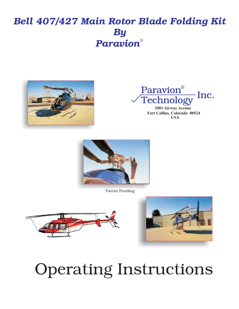 Bell 407/427 Rotor Blade Folding Kit Instructions