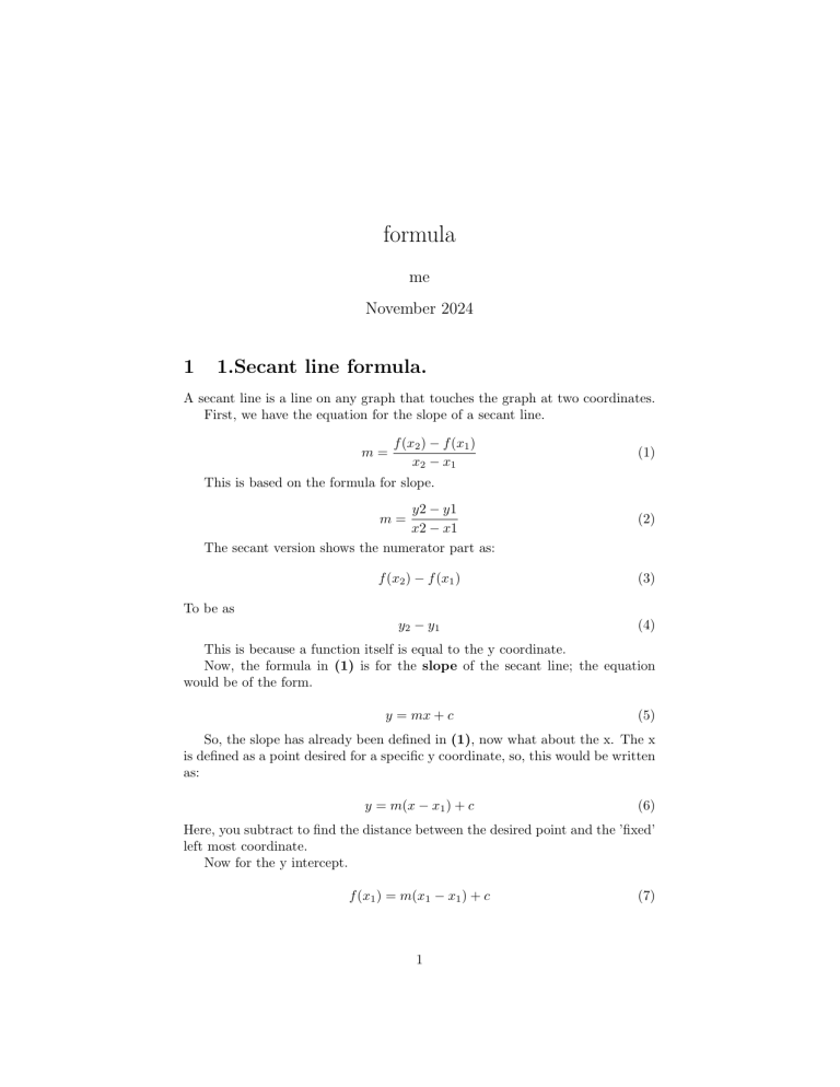Secant Line Formula: Definition and Equations