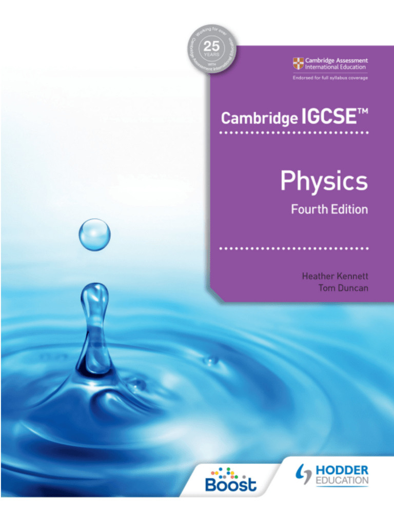 Cambridge IGCSE Physics Textbook, Fourth Edition