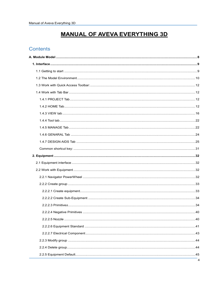 AVEVA Everything 3D Manual: Model Module