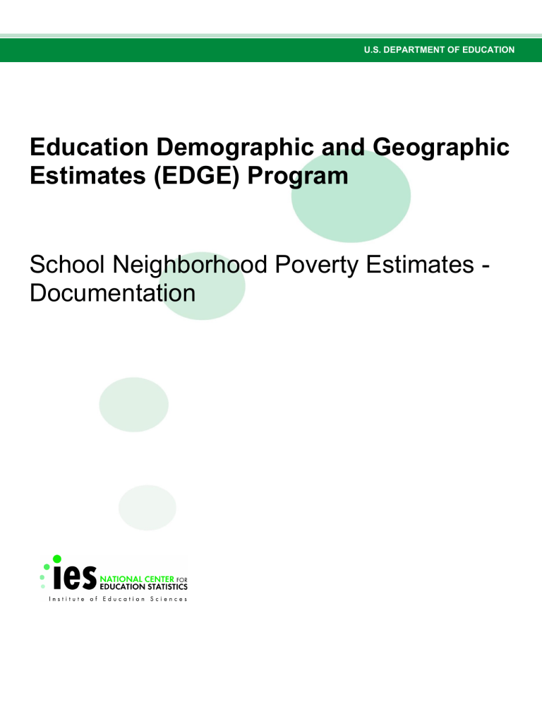 School Neighborhood Poverty Estimates Documentation