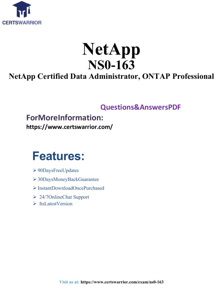 NetApp NS0-163 Exam Questions & Answers PDF