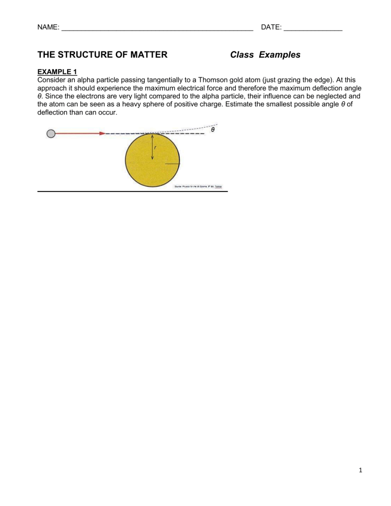 Structure of Matter: Class Examples