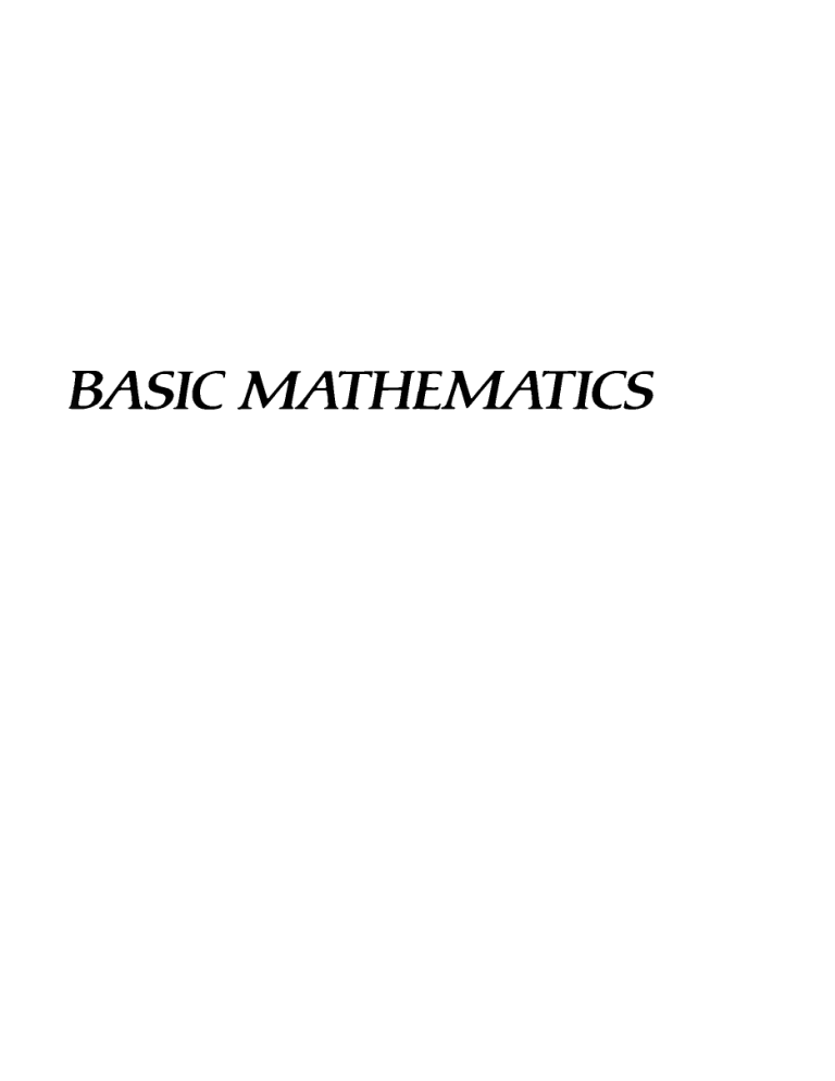 1. Basic Mathematics