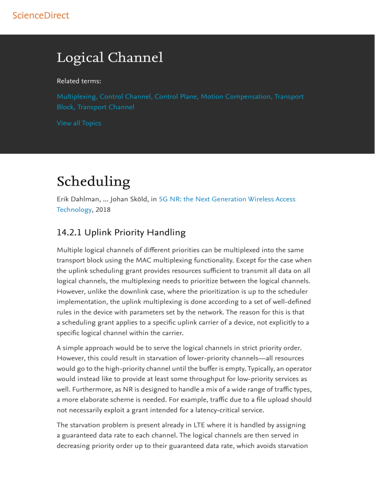 5G NR Uplink Scheduling: Logical Channel Prioritization