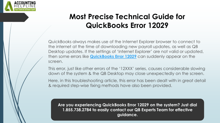 QuickBooks Error 12029: Troubleshooting Guide