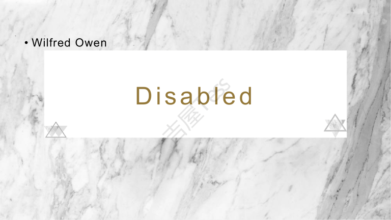 Wilfred Owen's Disabled: Poem Analysis & Context