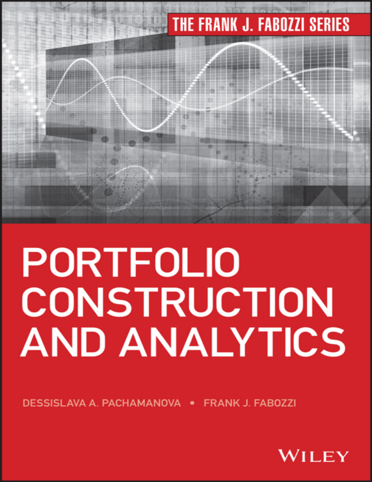 Portfolio Construction & Analytics Textbook by Fabozzi & Pachamanova
