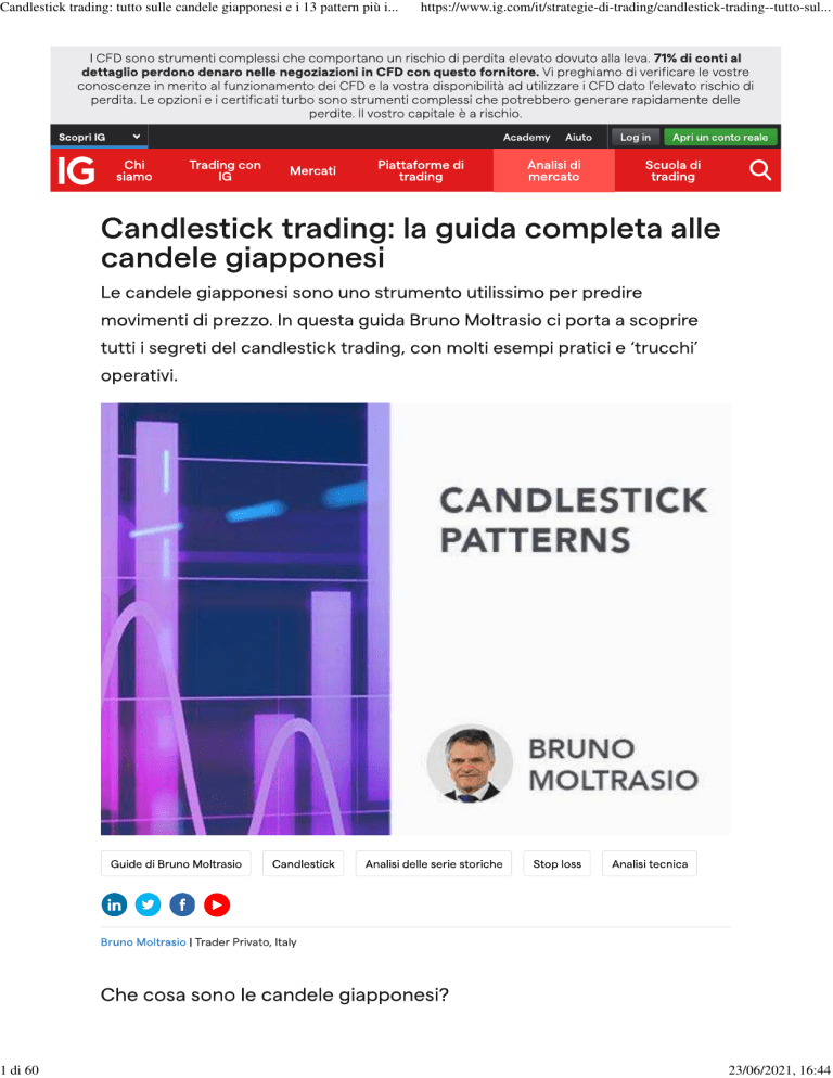 Guida al Candlestick Trading: Pattern Candele Giapponesi