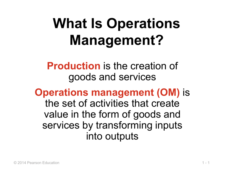 Operations Management: An Introduction