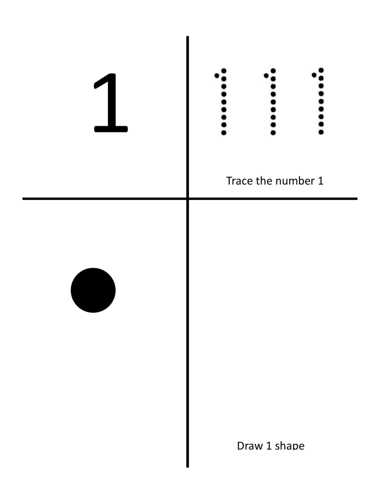 Number Tracing Worksheet: Learn Numbers 1 & 2
