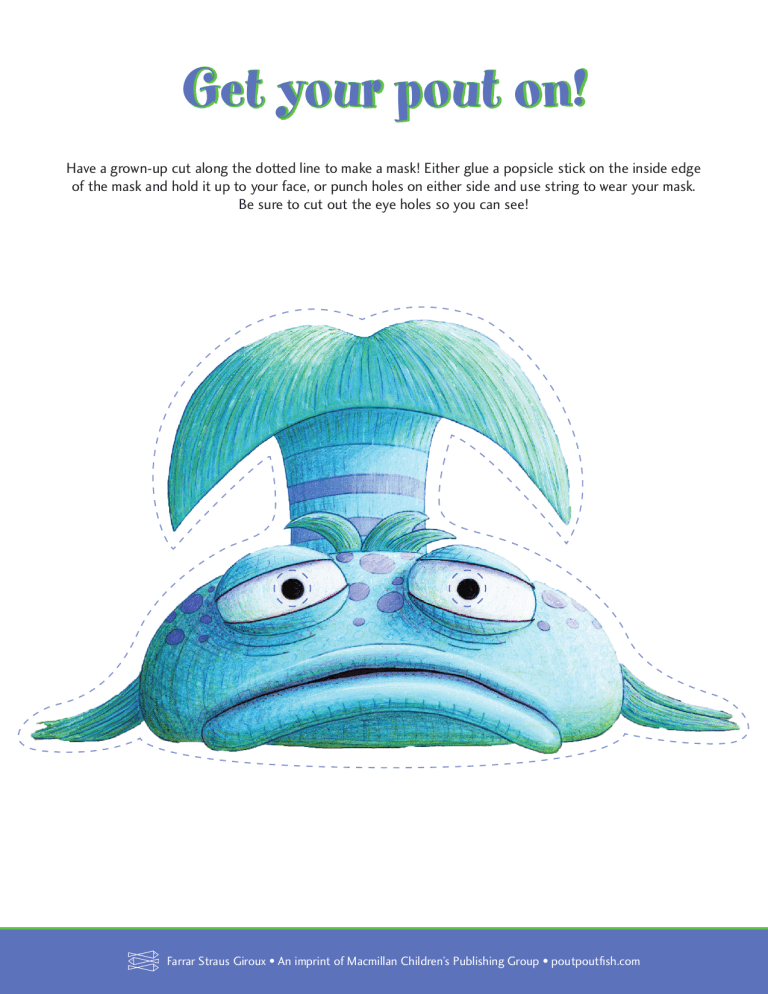 Pout-Pout Fish Mask Activity Sheet