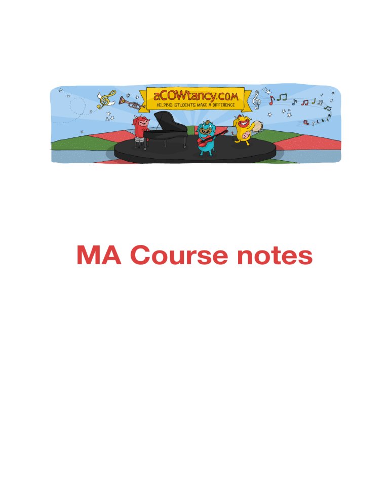 Management Accounting Course Notes