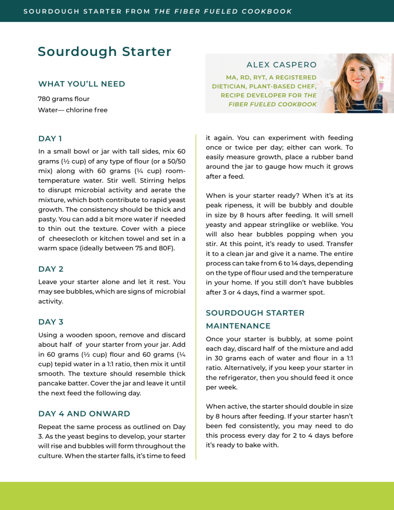 Sourdough Starter Recipe: Fiber Fueled Cookbook