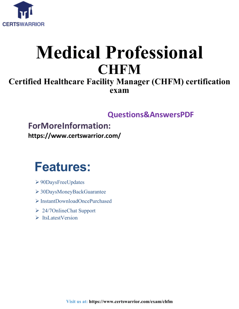 CHFM Exam Questions & Answers PDF | CertsWarrior