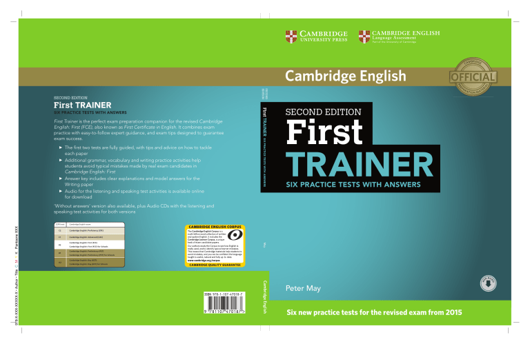 First Trainer: Six Cambridge English: First (FCE) Practice Tests with ...